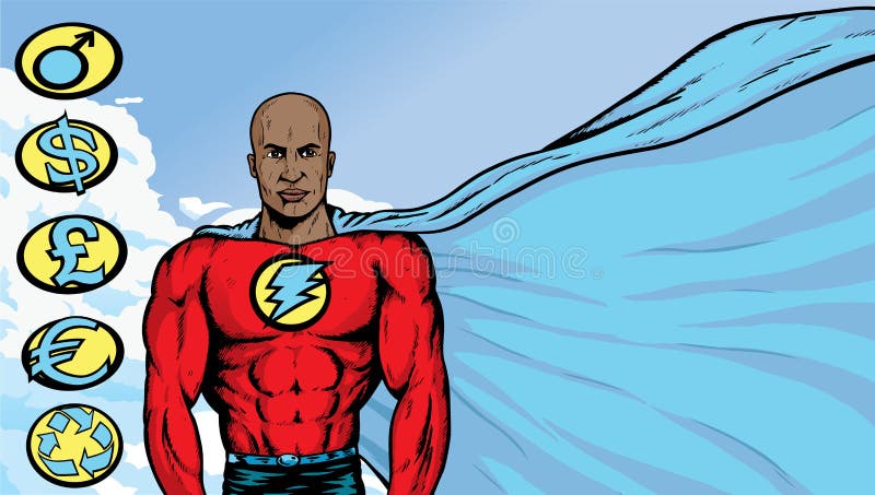 Superhero with Flowing Cape Stock Vector - Illustration of heroic, euro ...