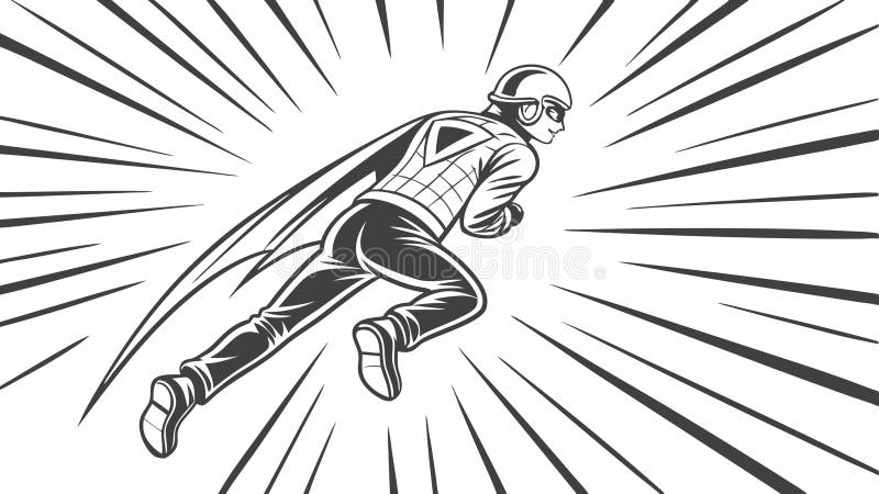 Superhero Flying Rays Speed Power Action Sketch Vector Design ...