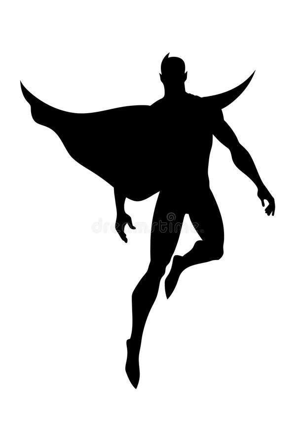 A Superhero Flying Silhouette Stock Vector - Illustration of male ...