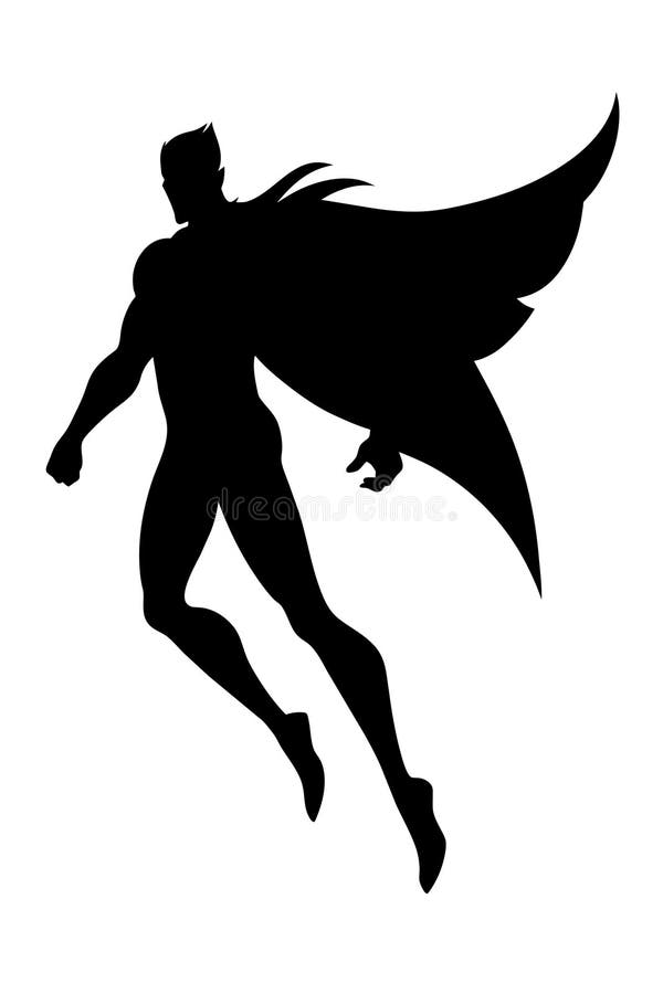 Superhero Flying Silhouette Stock Vector - Illustration of mascot ...