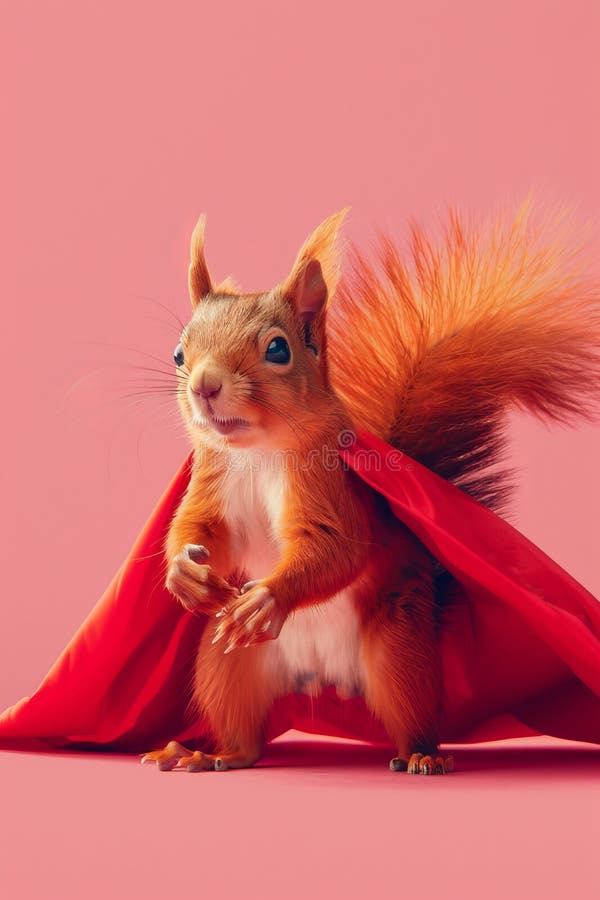 Superhero Flying Squirrel on Gradient Pastel Background with Empty ...