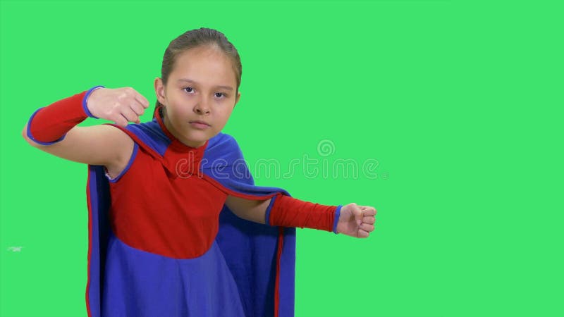 Superhero Girl in Fighting Stance Stock Video - Video of female, happy ...