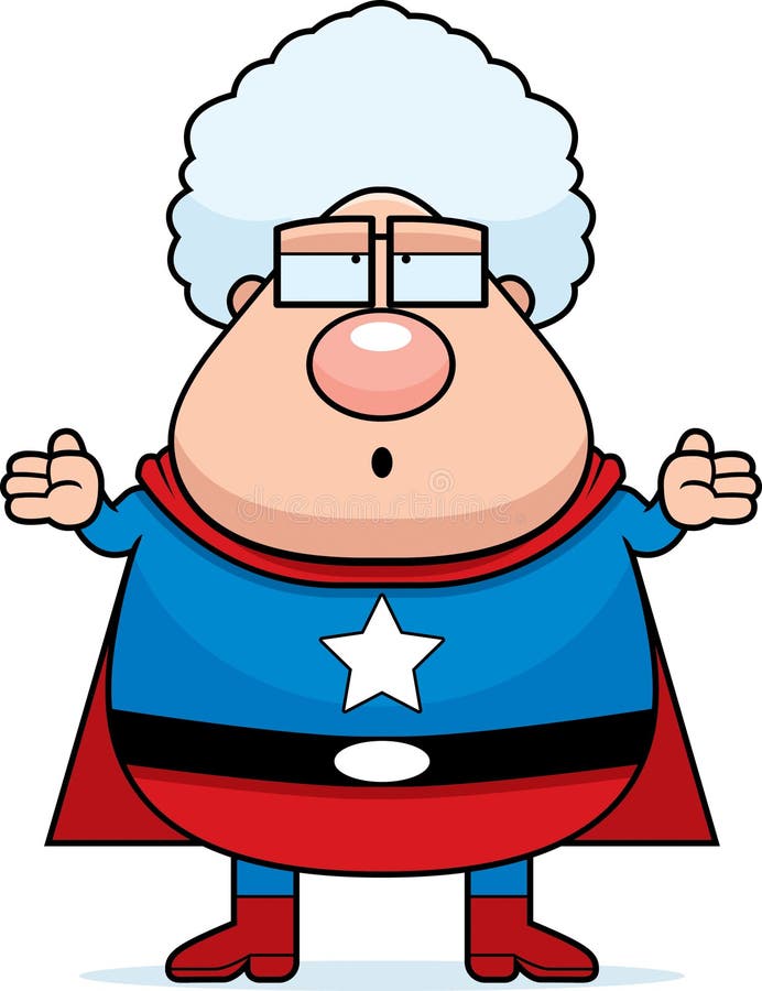 Superhero Grandma Confused stock vector. Illustration of superhero ...