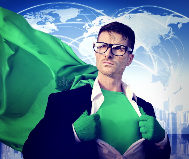 Superhero Green Environmental Conservation Ecology Concept Stock Photo ...