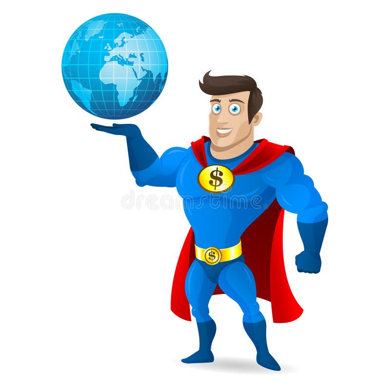Super Hero Saves the World Vector Stock Vector - Illustration of ...
