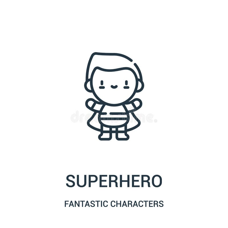 Superhero Icon Vector from Fantastic Characters Collection. Thin Line ...