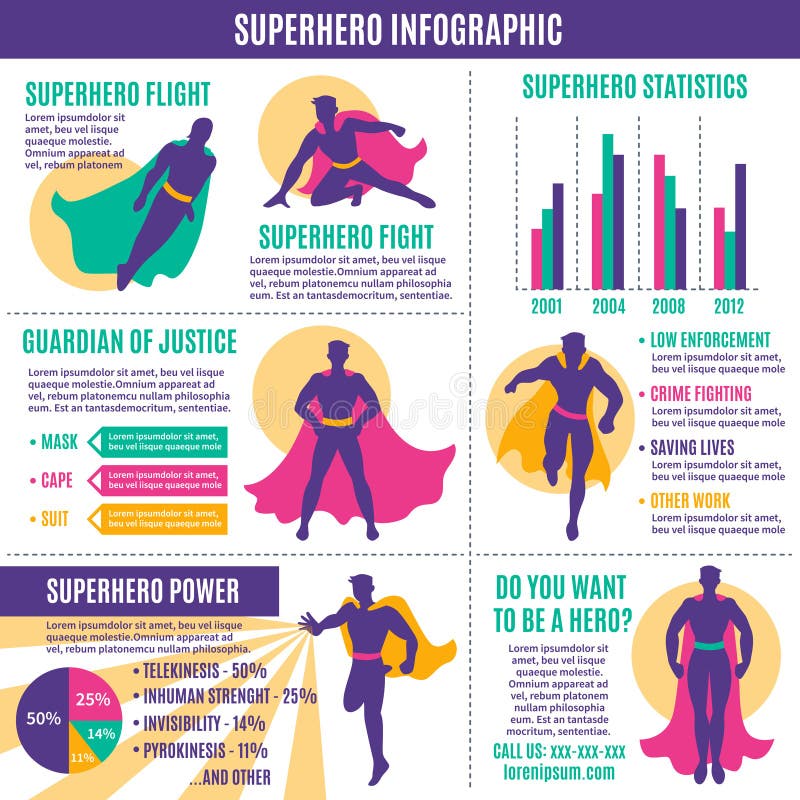 Superhero Infographics Layout Stock Vector - Illustration of idea ...
