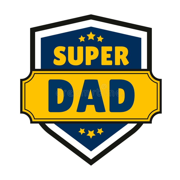 A Superhero-inspired Shield Design with Super Dad Text..Super Dad ...