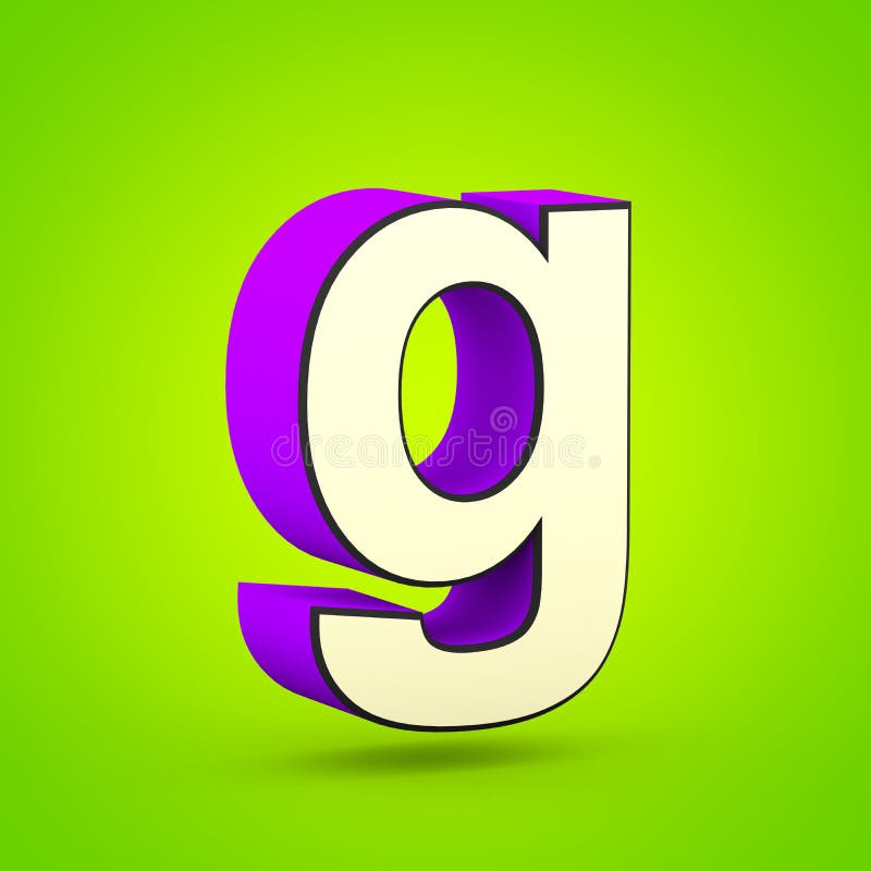 Superhero Violet and Beige Letter G Lowercase Isolated on Lime ...