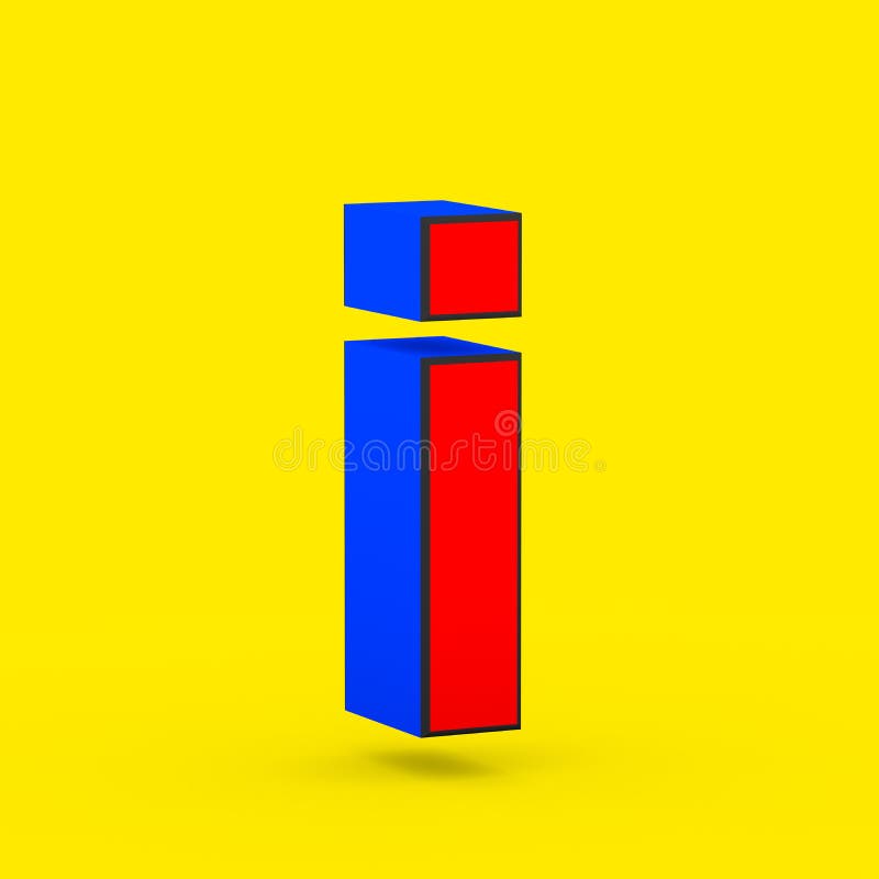 Red and Blue Superhero Letter I Lowercase Isolated on Yellow Background ...