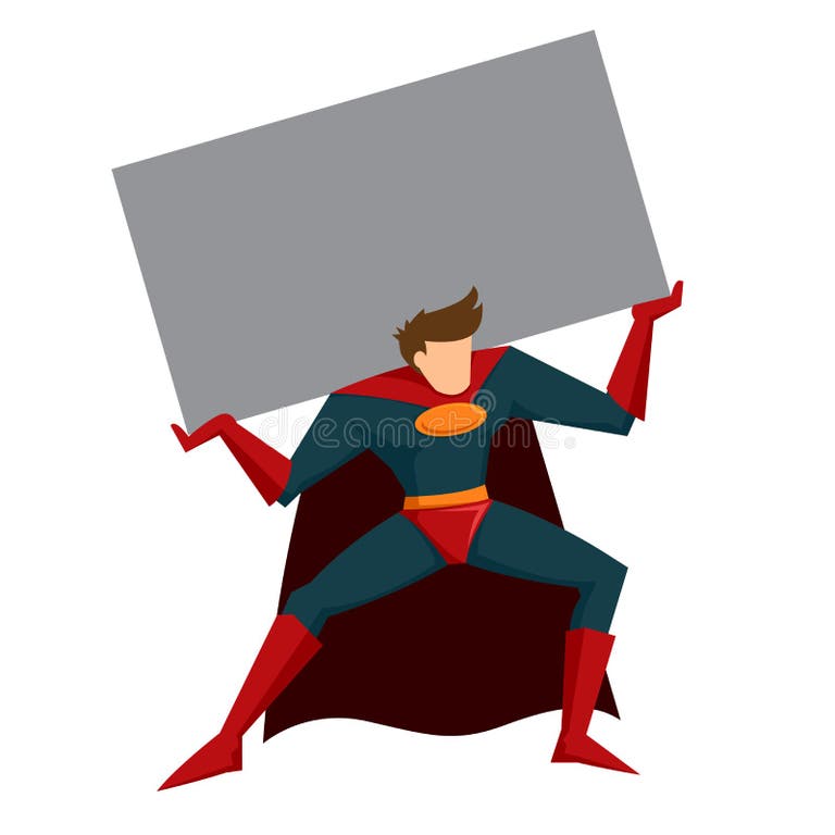 Superhero Lifting Heavy Box Stock Vector - Illustration of powerful ...