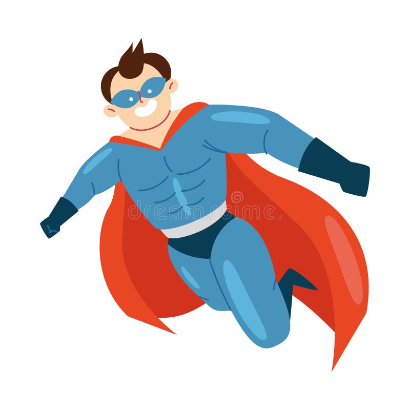 Superhero man caped flying stock vector. Illustration of cute - 332193397