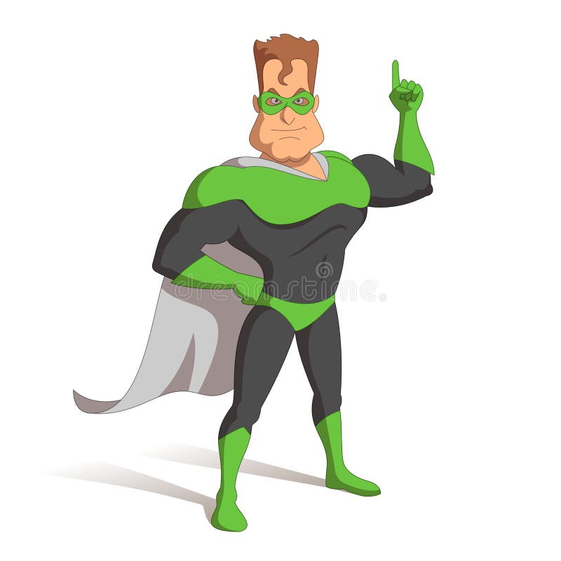 Superhero in the Mask, the Index Finger Up. Stock Vector - Illustration ...