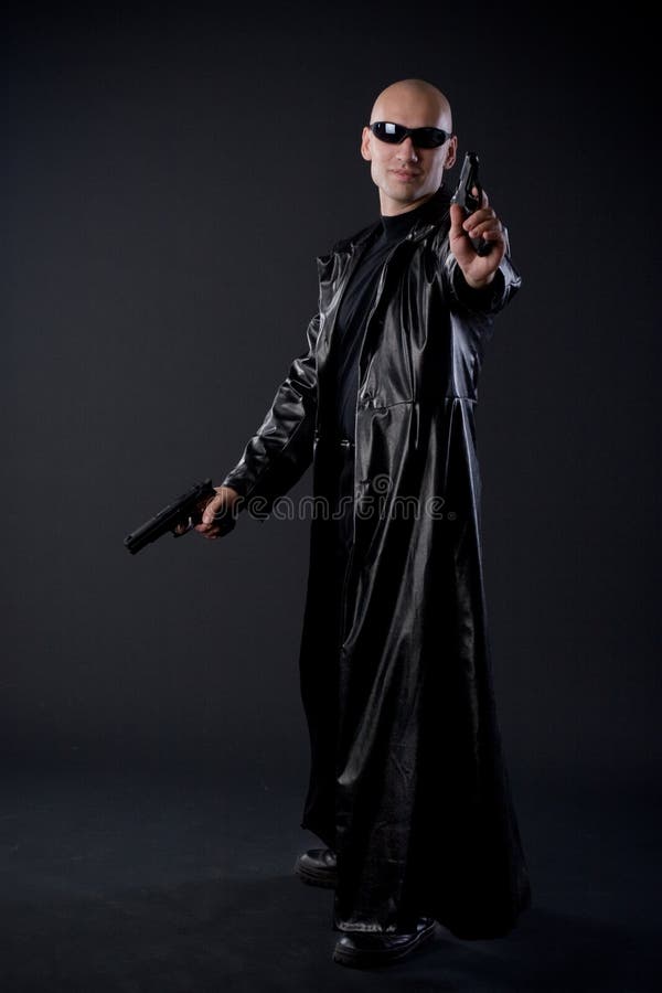 Superhero in matrix style stock photo. Image of conflict - 3224410