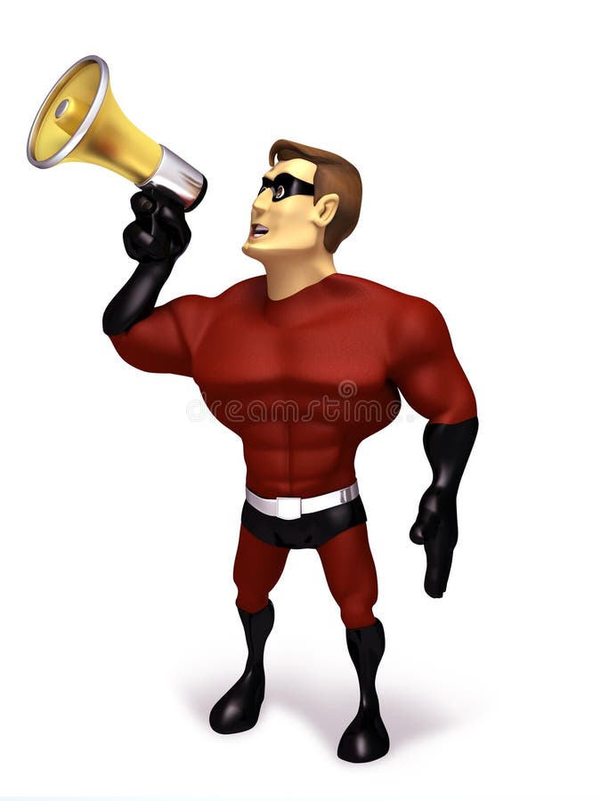 Superhero Holding Blank Whiteboard Stock Illustration - Illustration of ...