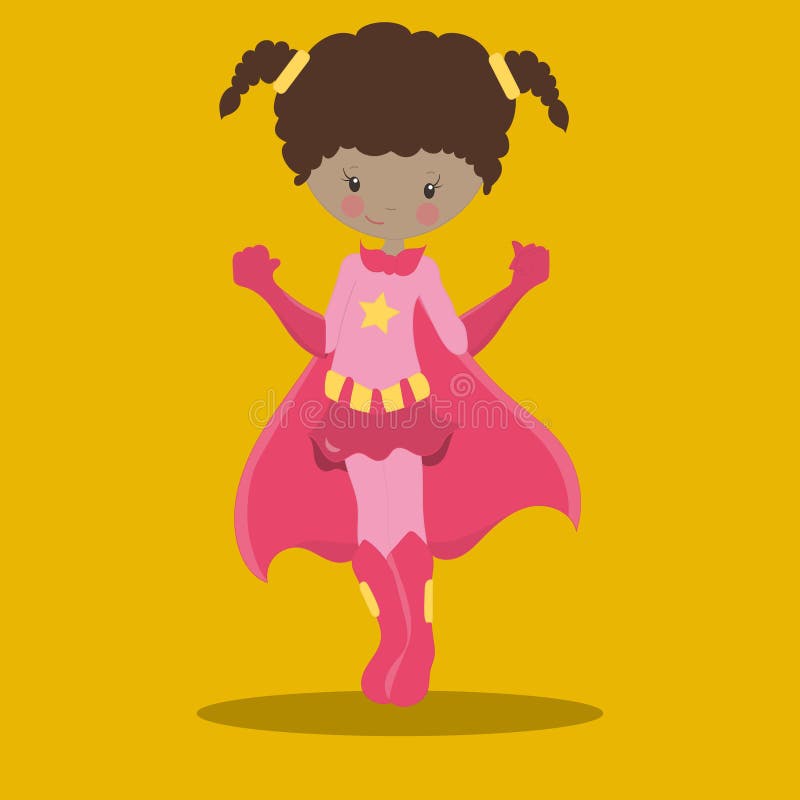 Superhero pink girl 01 stock vector. Illustration of superhero - 198991705