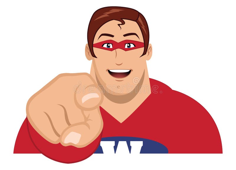 Superhero pointing stock vector. Illustration of model - 25675428