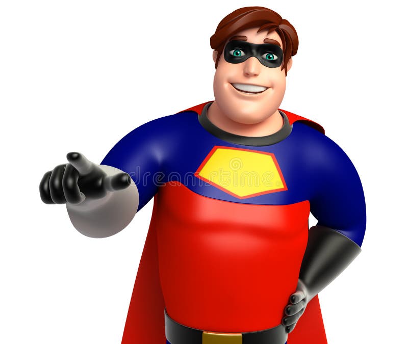 Superhero Pointing His Finger Stock Vector - Illustration of costume ...