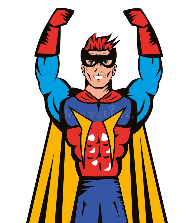 Superhero pop art costume stock vector. Illustration of cape - 310125922