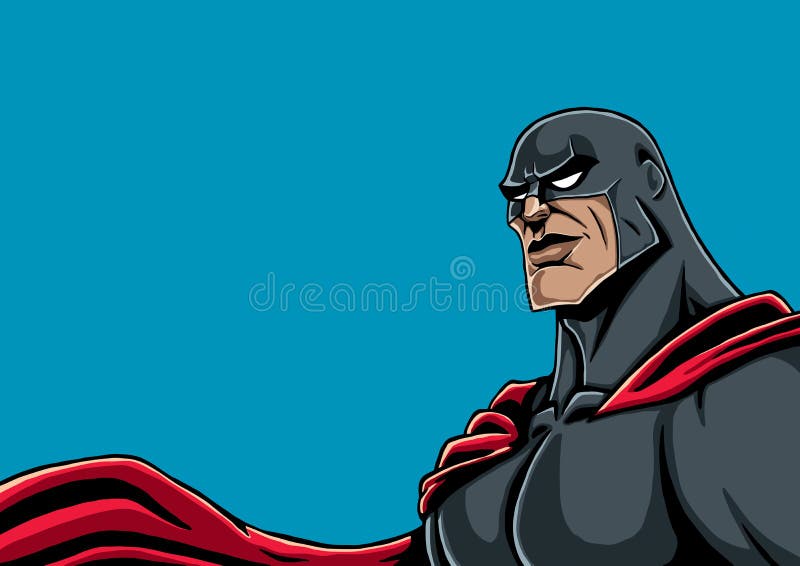 Superhero Portrait Black stock vector. Illustration of macho - 100711645