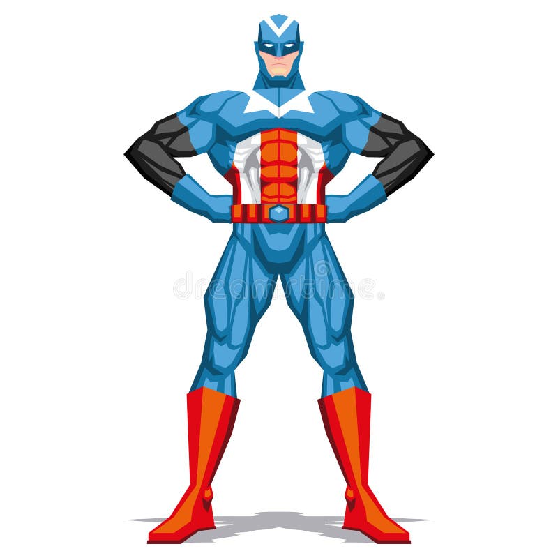Superhero Posing Isolated on White Background Stock Illustration ...