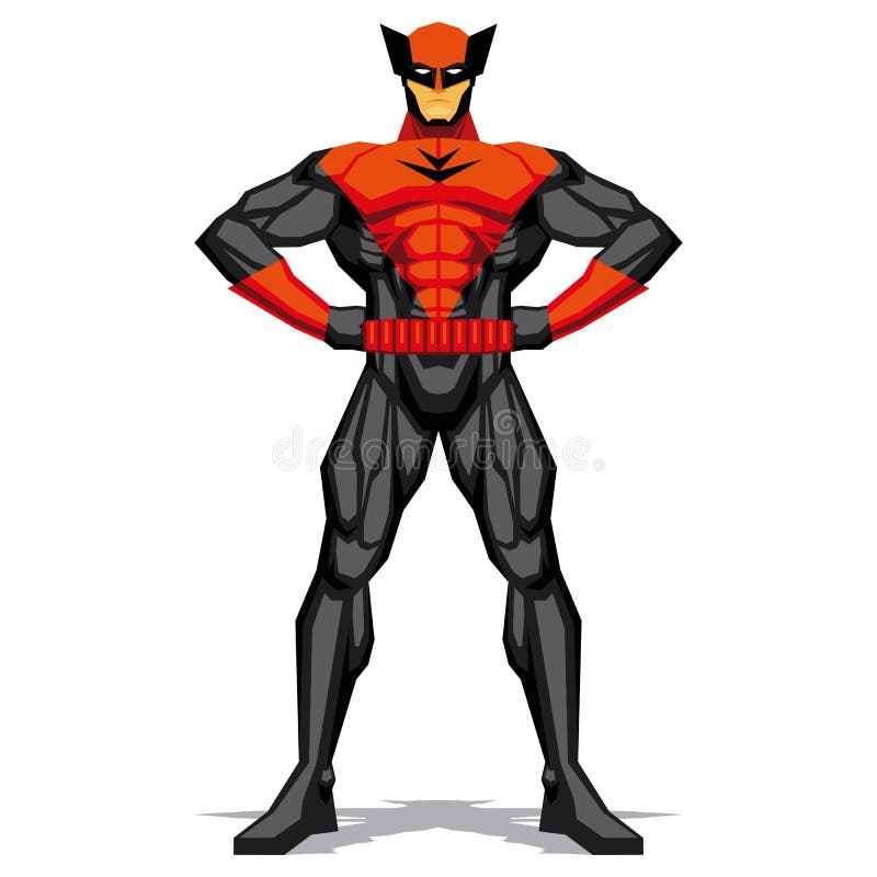 Superhero Posing Isolated on White Background Stock Illustration ...