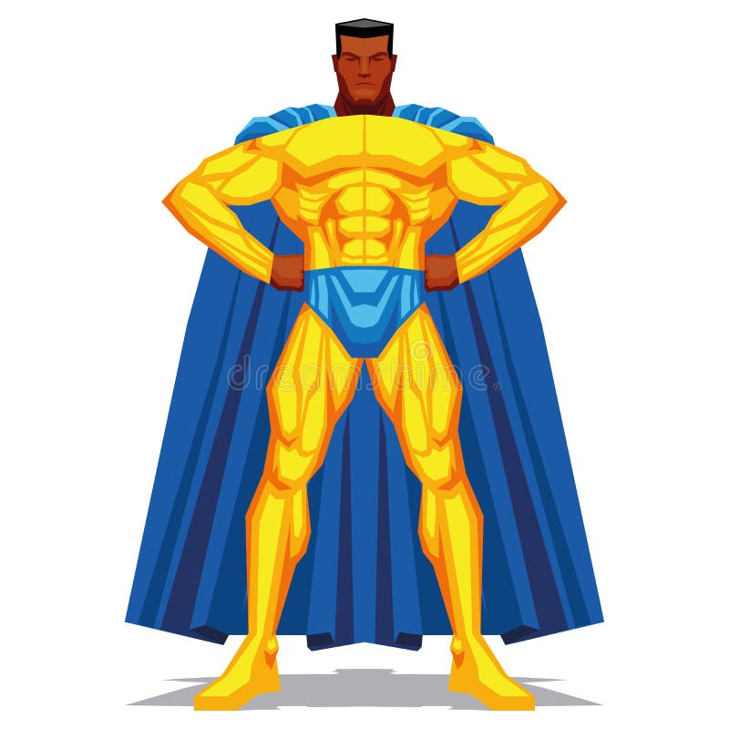 Superhero Posing Isolated on White Background Stock Illustration ...
