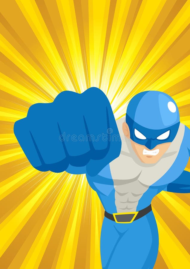 Superhero Punching through Wall Stock Vector - Illustration of punch ...