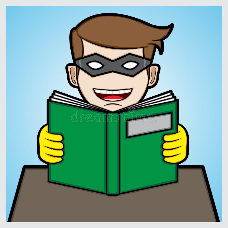 Superhero Reading a Book stock vector. Illustration of characters ...