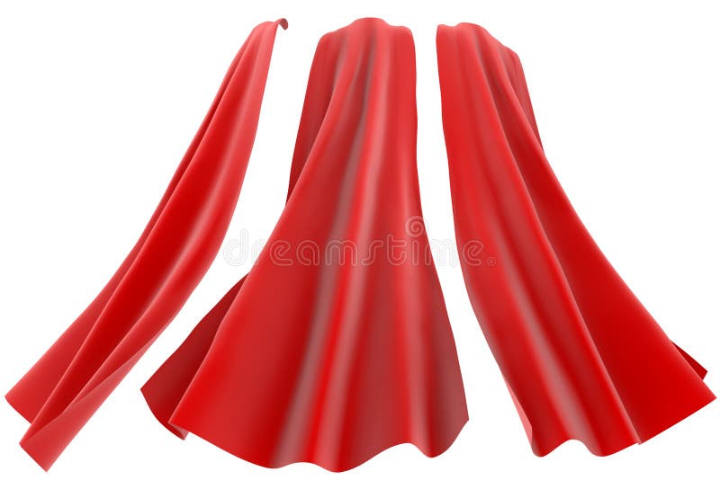 Superhero Red Cape Back View. Stock Illustration - Illustration of ...