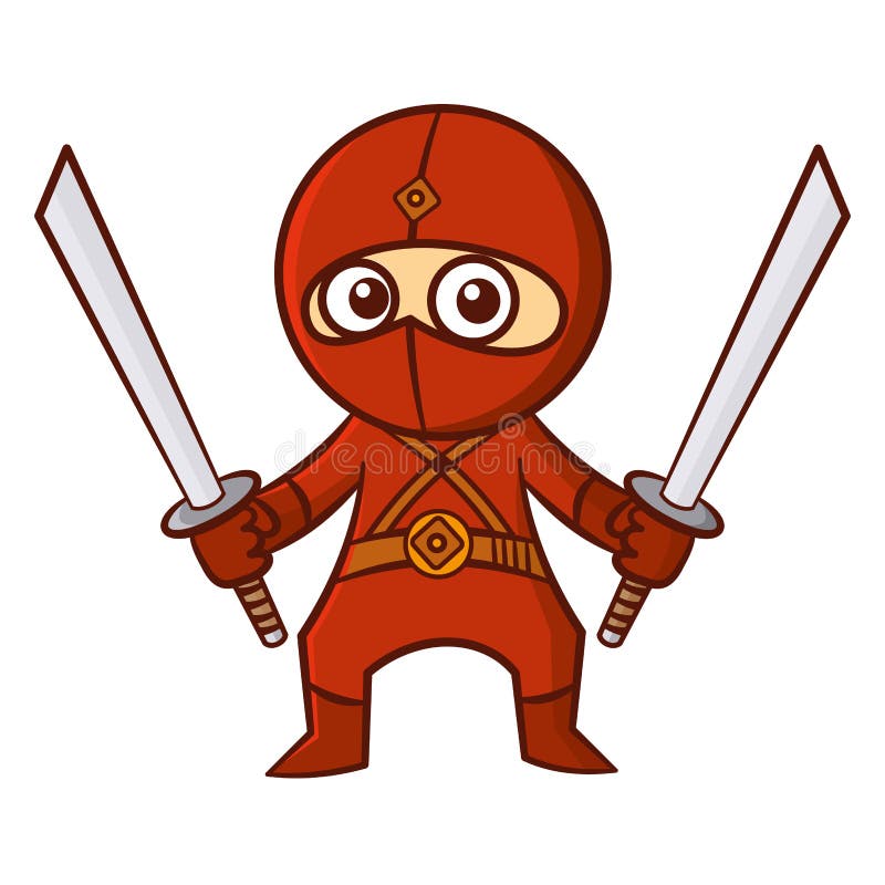 Superhero Red Ninja Kid stock illustration. Illustration of sticker ...