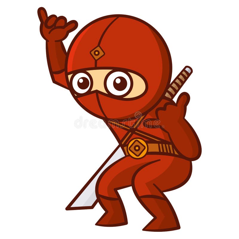 Superhero Red Ninja Kid stock illustration. Illustration of little ...