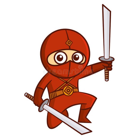 Superhero Red Ninja Kid stock illustration. Illustration of print ...