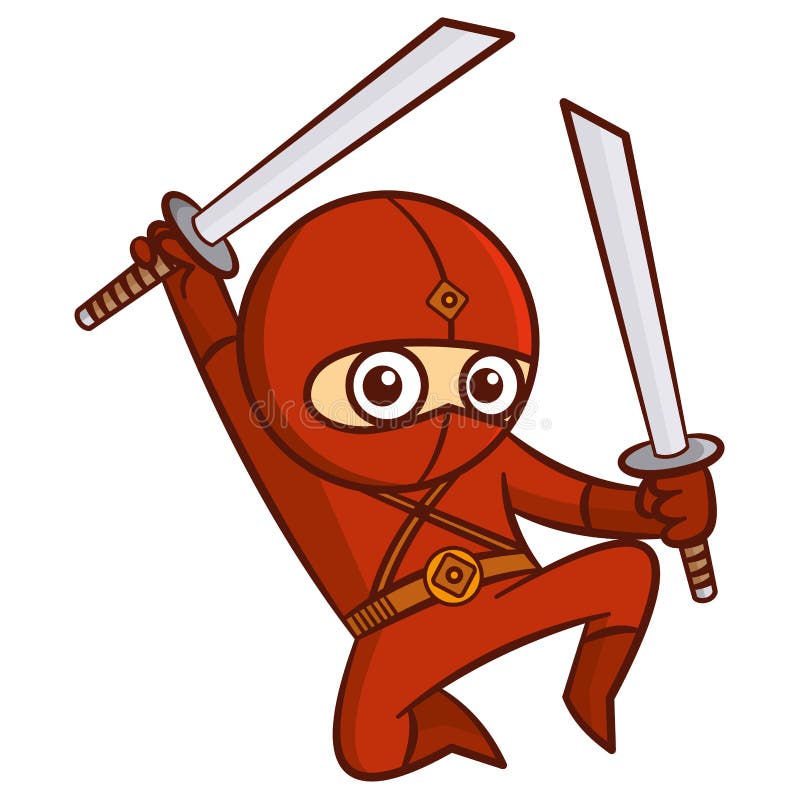 Superhero Red Ninja Kid stock illustration. Illustration of brave ...