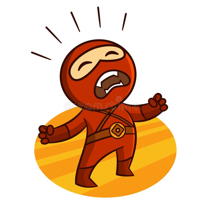 Superhero Red Ninja Screams Sticker Stock Illustration - Illustration ...