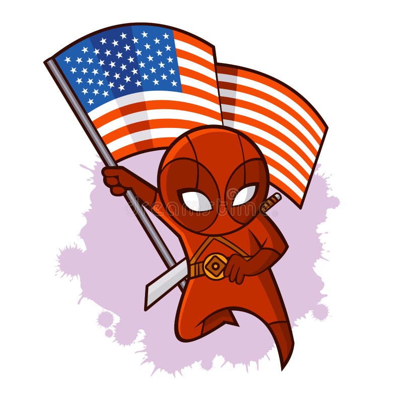 Superhero Red Ninja Sticker Stock Vector - Illustration of smile, comic ...