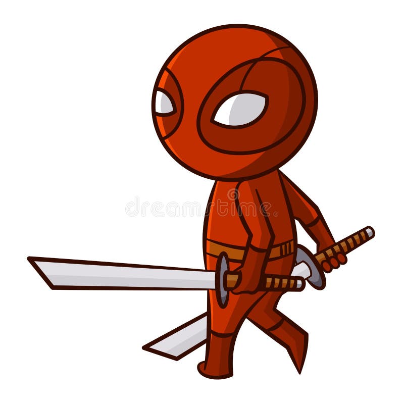 Superhero Red Ninja Sticker Stock Illustration - Illustration of sign ...