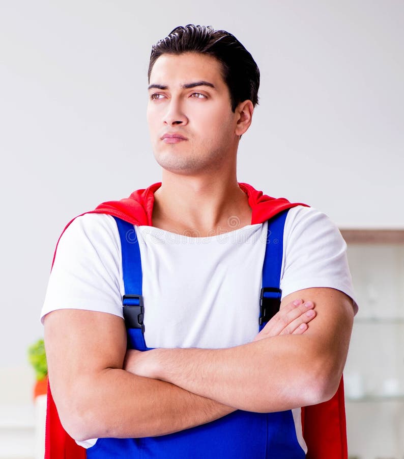 Superhero Repairman with Tools in Repair Concept Stock Photo - Image of ...