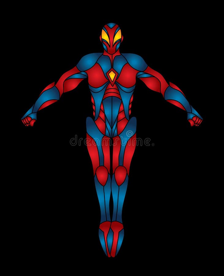 Superhero Robot Action, Cartoon Superhero Stock Vector - Illustration ...