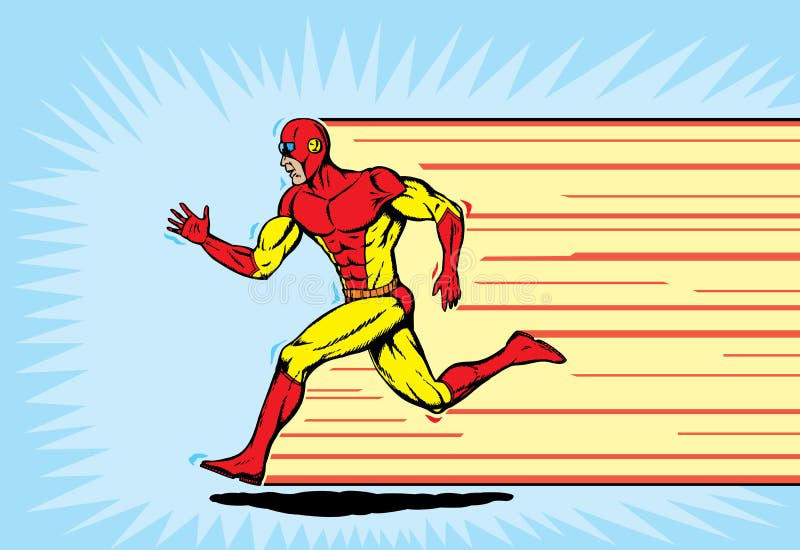 Superhero runner stock vector. Illustration of power, costume - 7830942