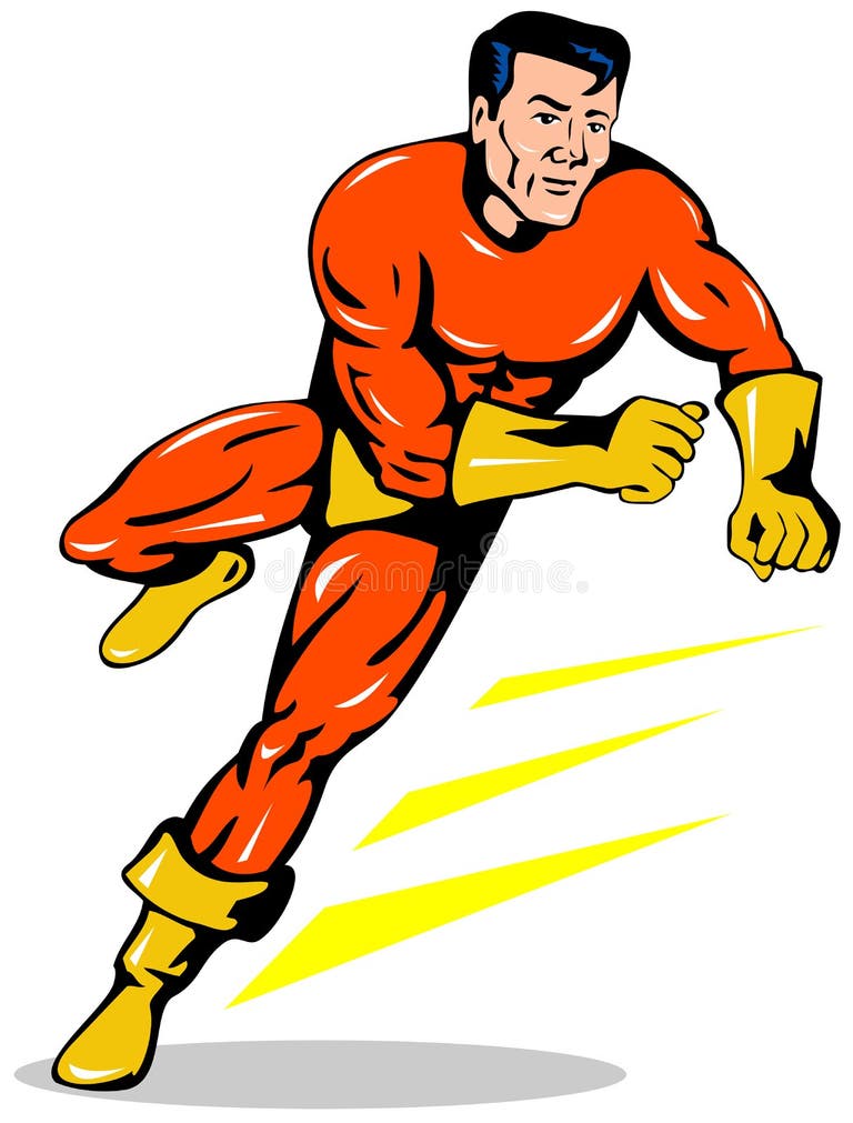 Running Fast Superhero Stock Illustrations – 309 Running Fast Superhero ...