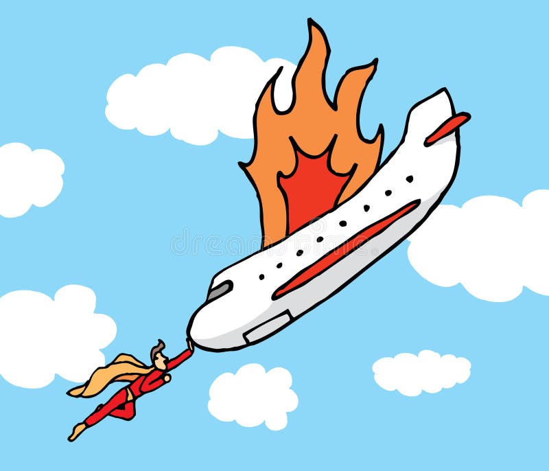Superhero saving the day stock illustration. Illustration of airplane ...