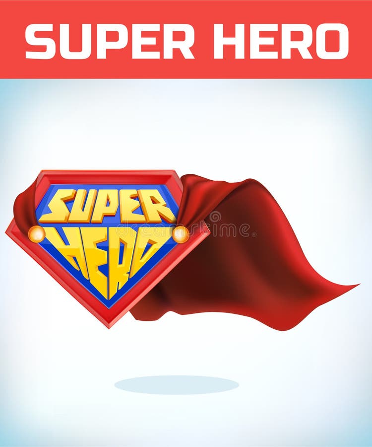 Superhero Sign. Super Hero. Shield Isolated on Blue Background. Vector ...