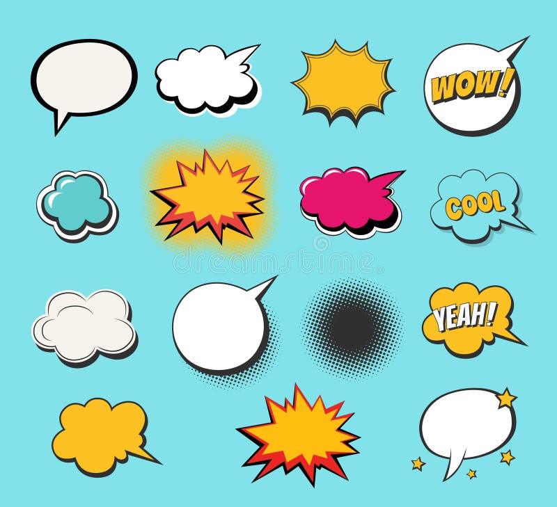 Superhero Signs, Word Bubble, Speech Bubble and Splashes Comics Signs ...
