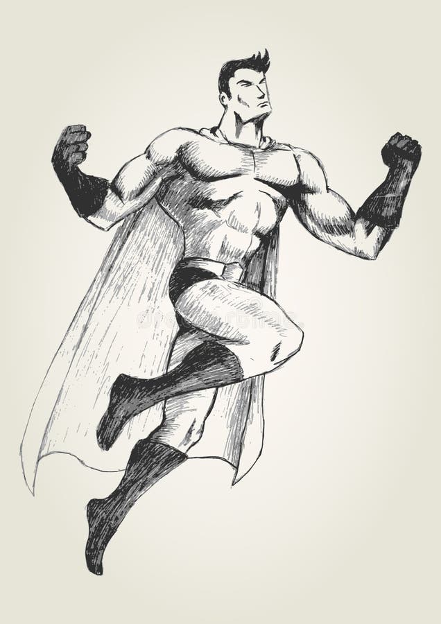 Superhero Muscle Drawing