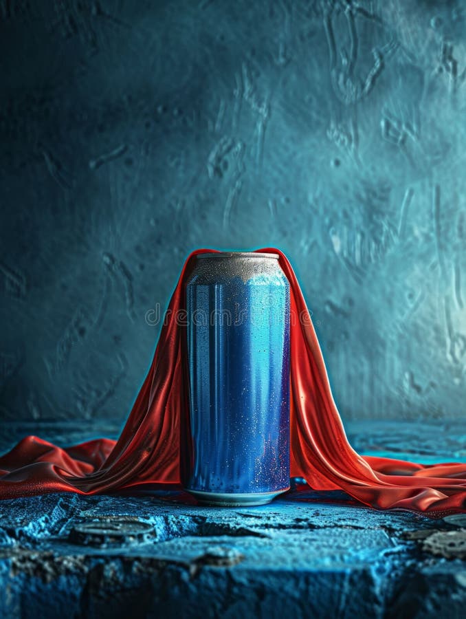 Superhero Soda Can in Dramatic Spotlight. Generative Ai Stock ...