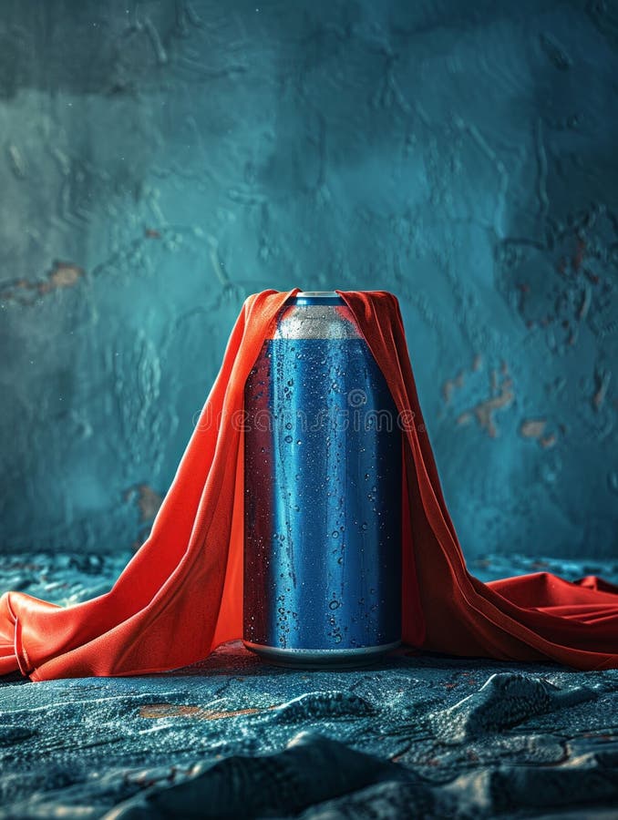 Superhero Soda Can in Dramatic Spotlight. Generative Ai Stock ...