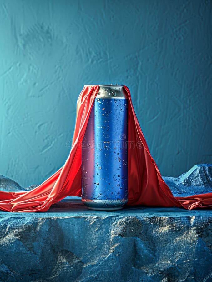 Superhero Soda Can in Dramatic Spotlight. Generative Ai Stock ...