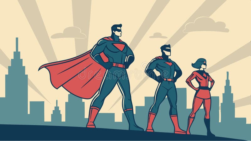 Superhero Team, Super Hero, Teamwork, Teams Stock Illustration ...