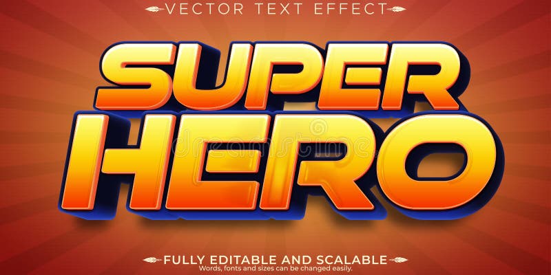 Superhero Text Effect, Editable Cartoon and Comic Text Style Stock ...